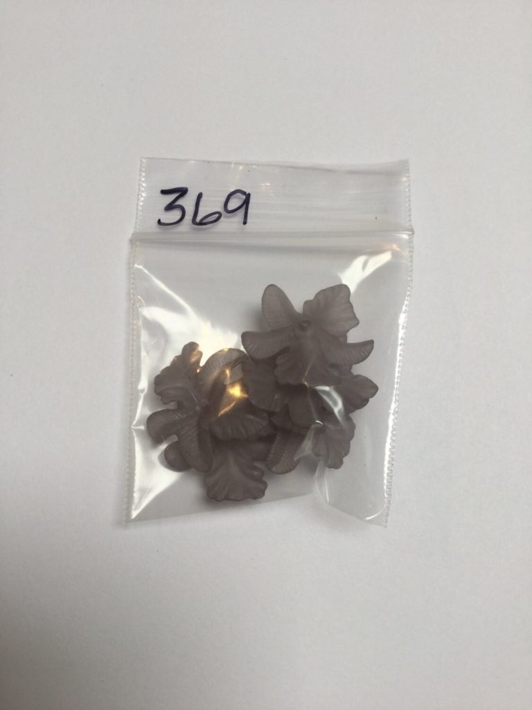 Grey Lexan Orchid Beads - 12 Pieces - BeadHoliday