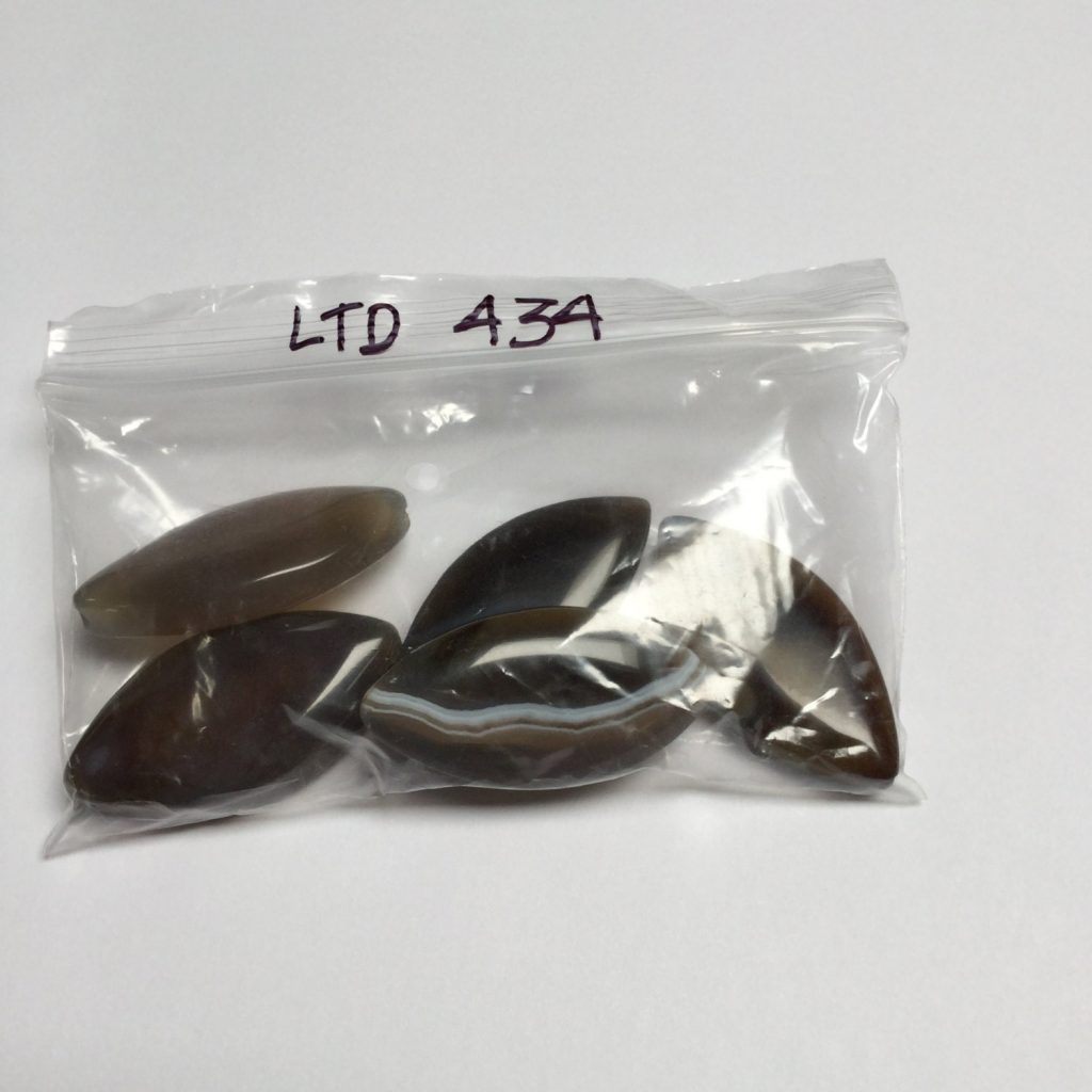 Large Marquis Shaped Agate Beads - 5 Pieces - BeadHoliday