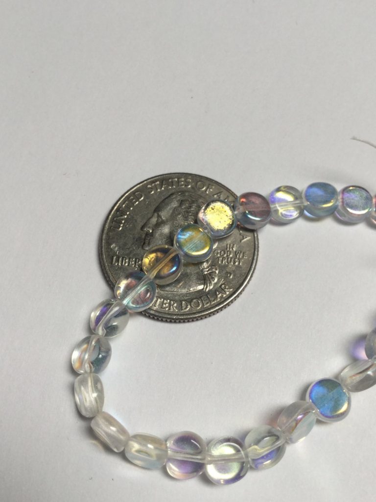 Glass Coin Shaped Beads with AB Finish - 300 Pieces - BeadHoliday