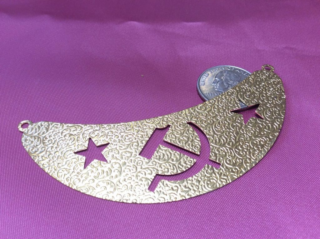 Hammer & sickle stamped brass neckpiece - 2 piece - BeadHoliday